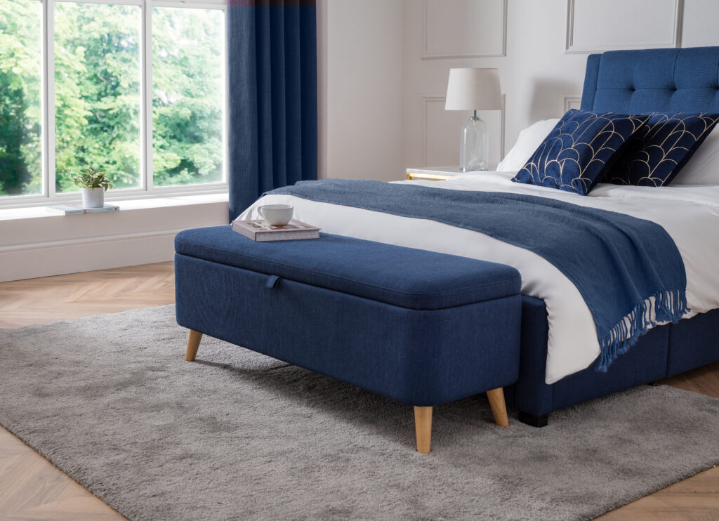 Astrid Blanket Box - Blue | Bedding Boxes | The Bay Furniture Company